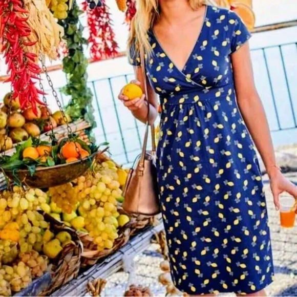 Boden | Dresses | Boden Lola Lemon Print Dress 6r | Poshmark